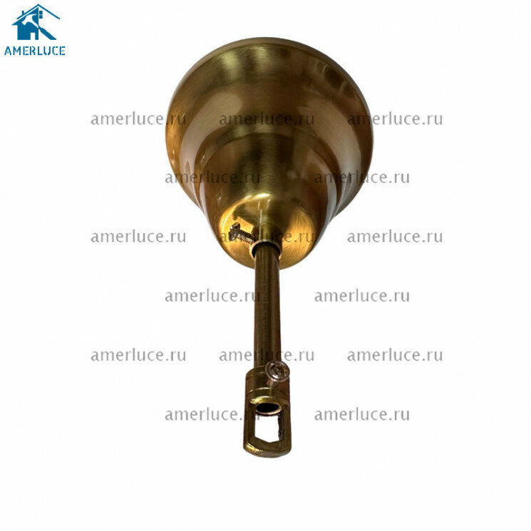 Чаша из стали для подвесных светильников и люстр на крюк в комплекте с трубкой и бугелями цвет Латунь диаметр 97 мм