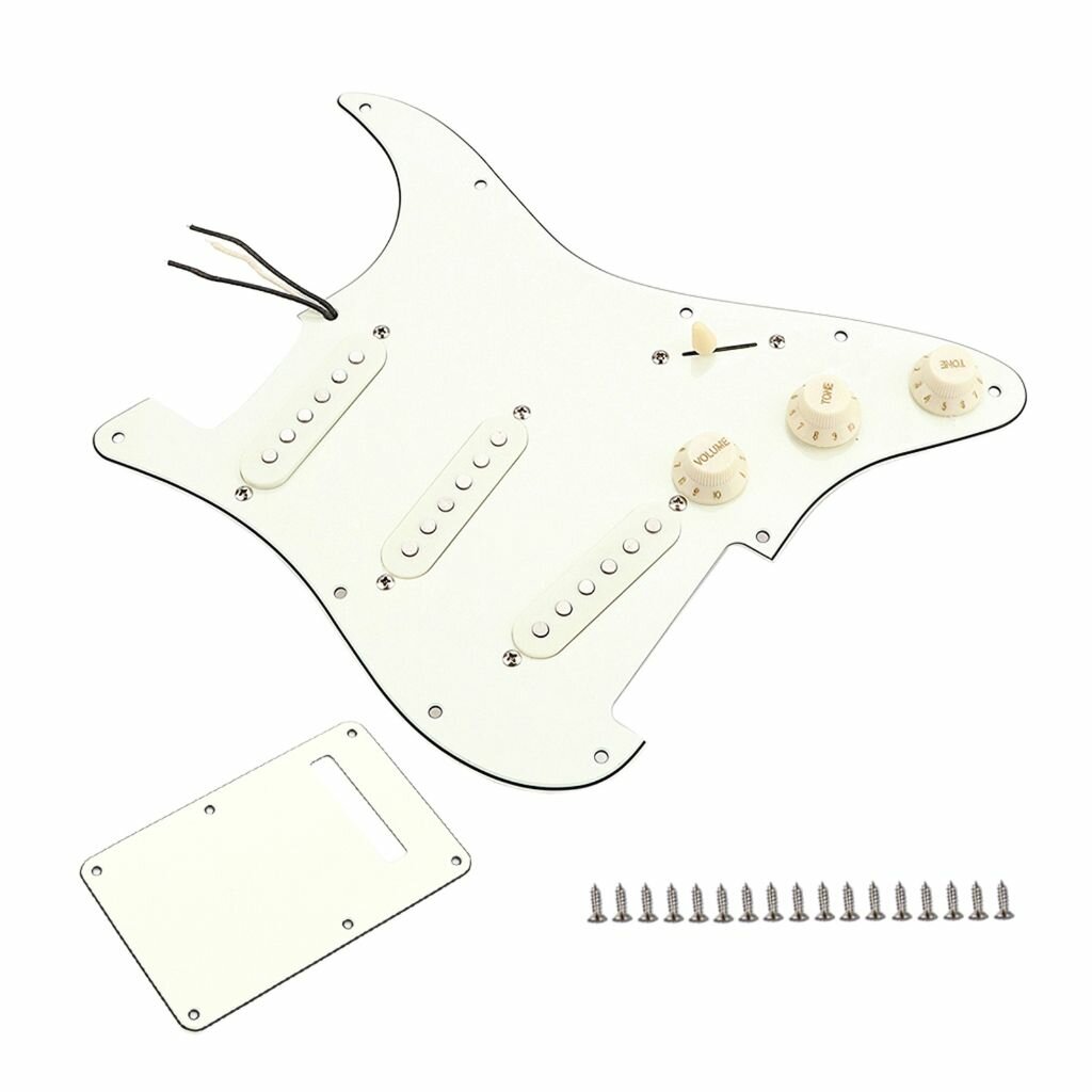 (1 комплект) Защитная накладка для загрузки гитары с комплектом задней крышки-белый GP133