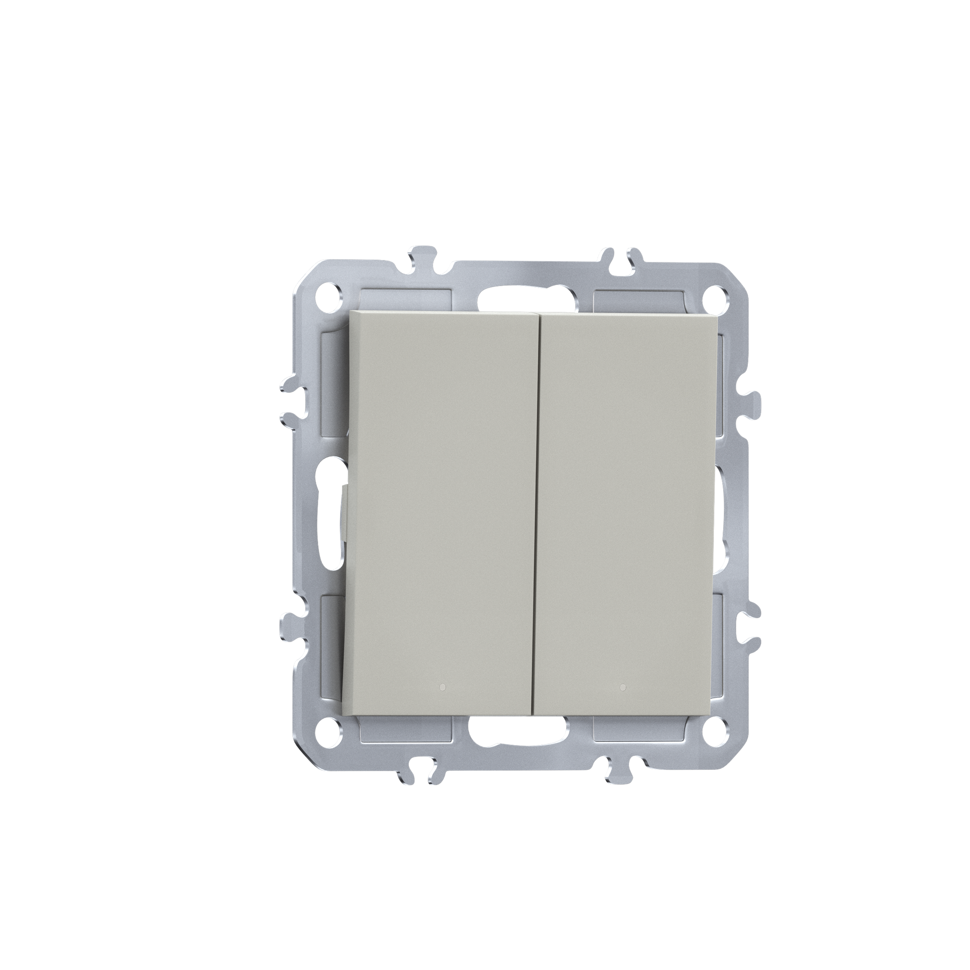 Выключатель 2-клавишный с подсветкой, 10A 250В, цвет матовый кашемир, серия A07, Donel