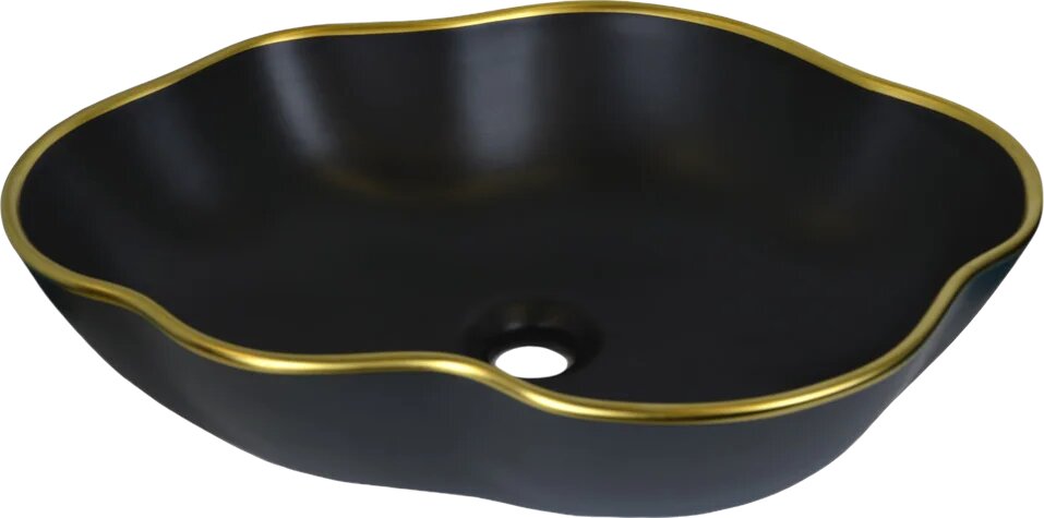 Накладная раковина Bronze de Luxe 1395 50 фаянсовая, без отверстия под смеситель, раковина для ванной, 50 см, овальная, черная