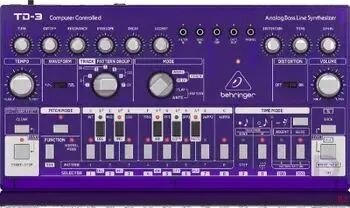 BEHRINGER TD-3-GP Аналоговый басовый синтезатор с 16-ступенчатым секвенсором и фильтрами VCO, VCF и VCA, прозрачный фиолетовый