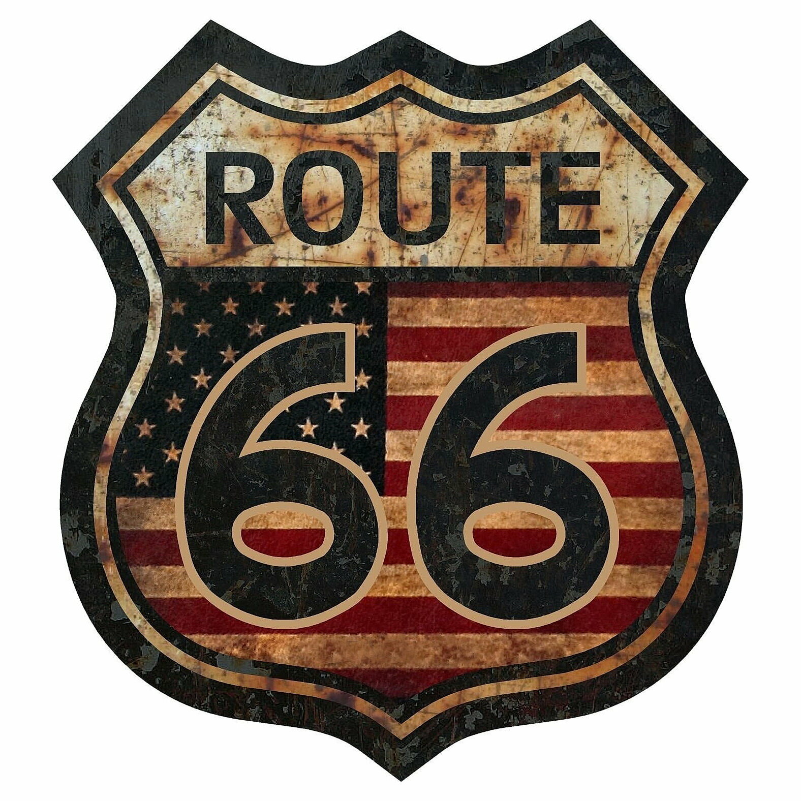 2 наклейки ROUTE 66 new 7*7см