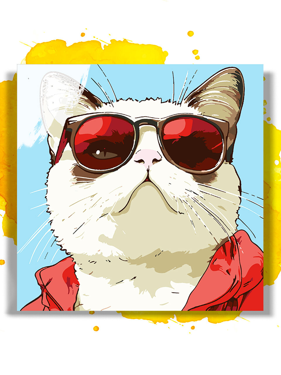 Картина по номерам на холсте Крутой кот, 40 х 40 см