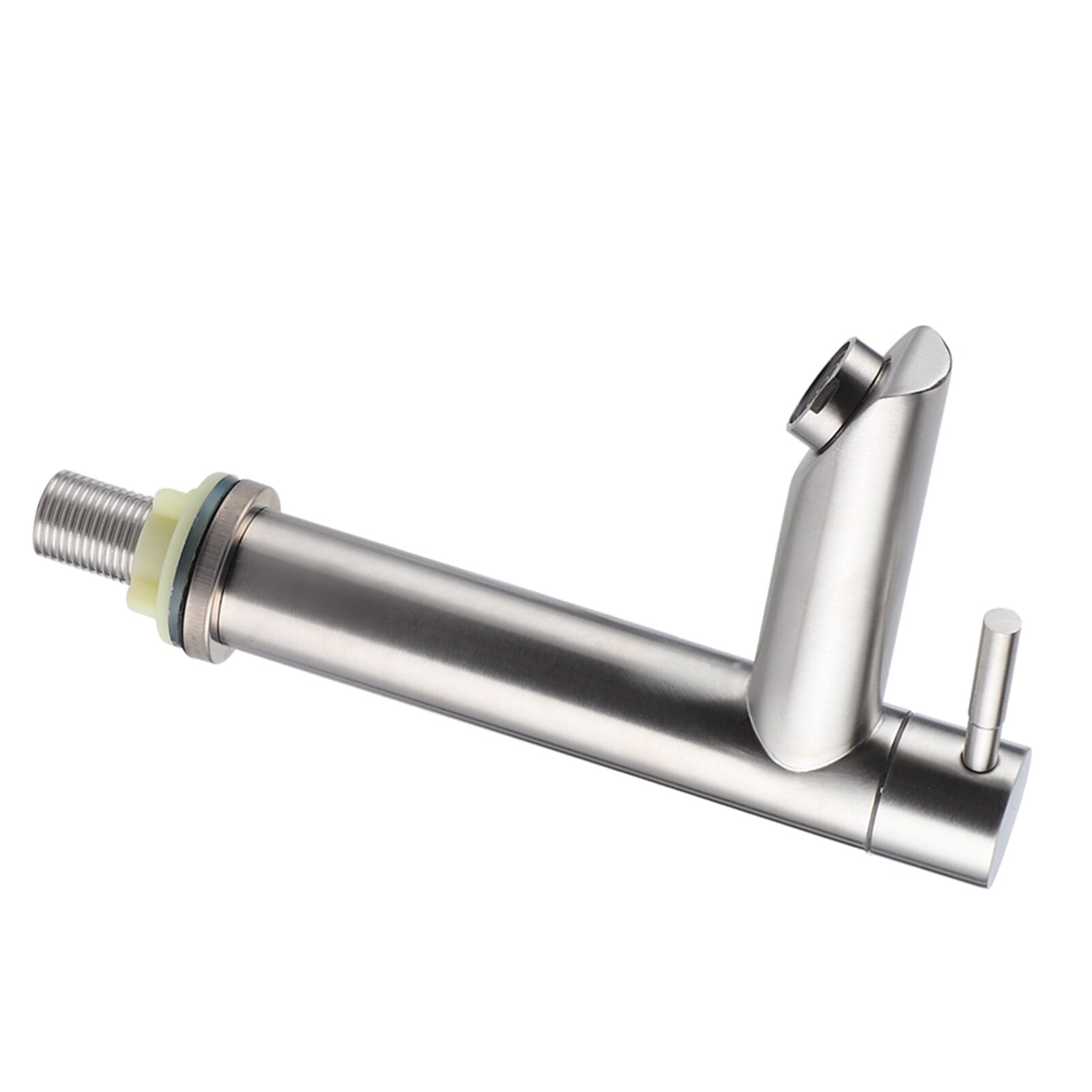 G1/2 Матовый одинарный смеситель для холодной воды из нержавеющей стали, смеситель для умывальника, аксессуар для ванной комнаты, плоский одинарный кран для холодной воды (без трубки)