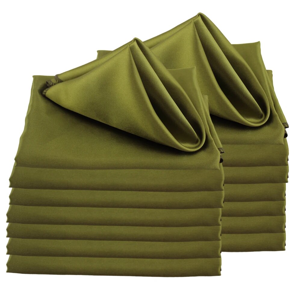 Атласные салфетки Olive Green, 45x45 см, 30 шт.