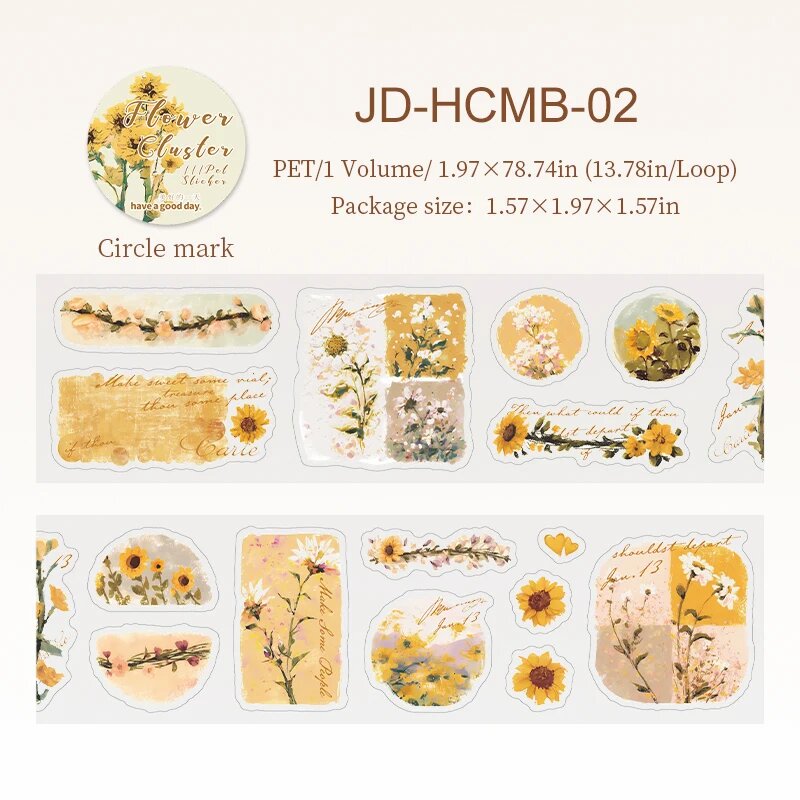 Лента для скрапбукинга JD-HCMB-02, винтажные цветы