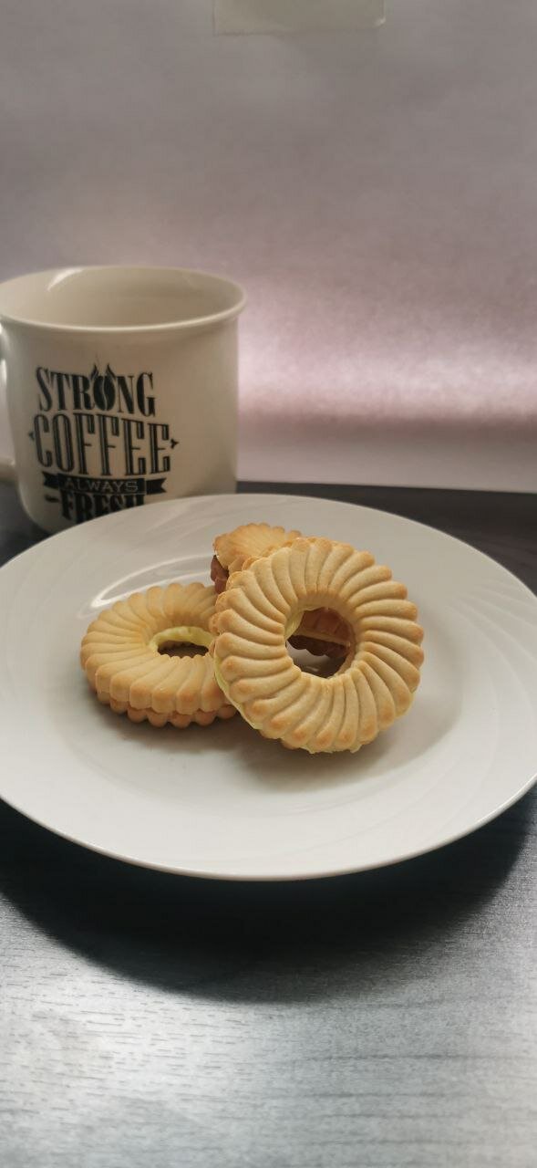 Печенье сахарное "вознесенское" к чаю с банановой начинкой, 210 грамм