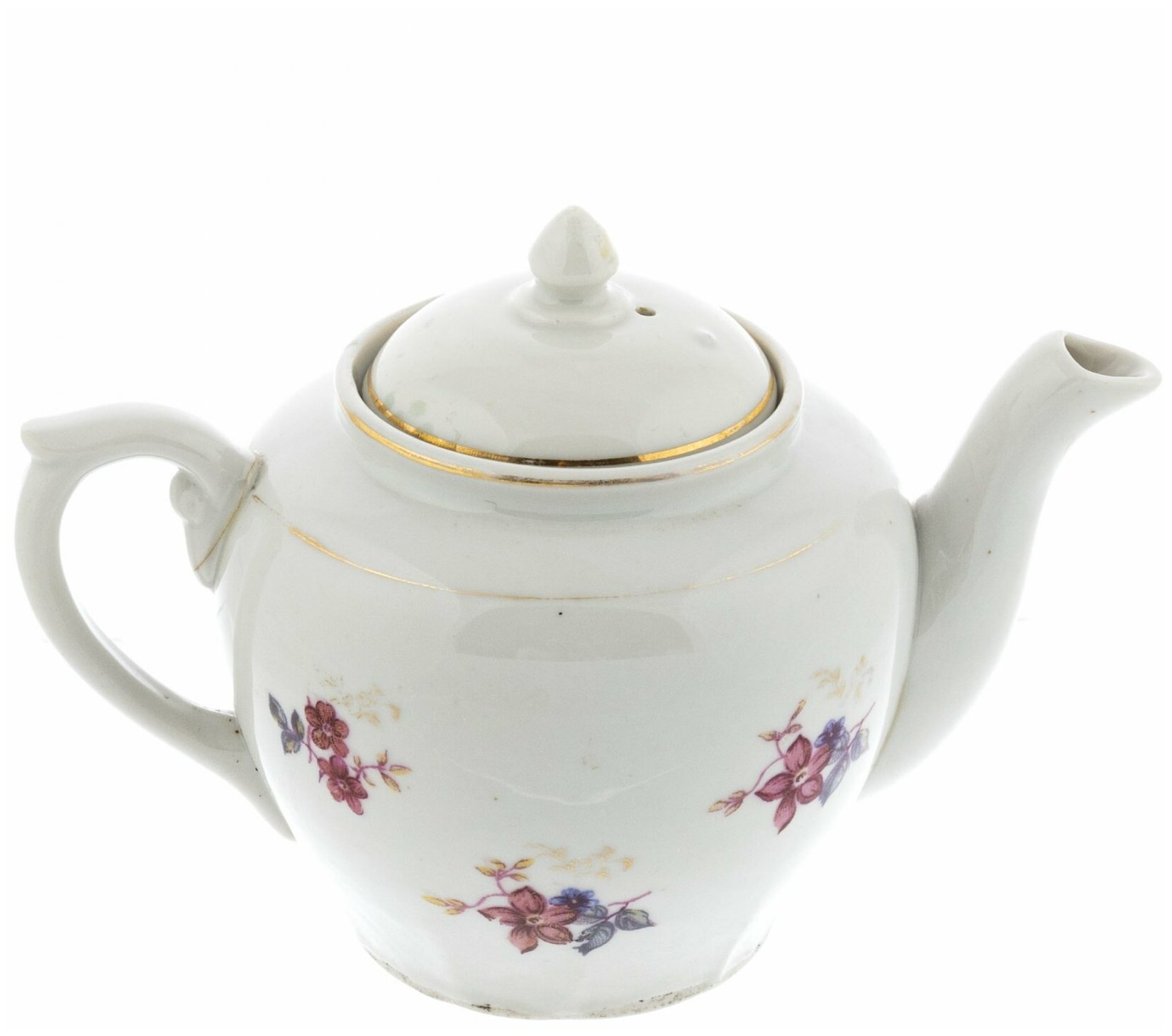 Чайник заварочный с цветочным декором, фарфор, Барановский фарфоровый завод