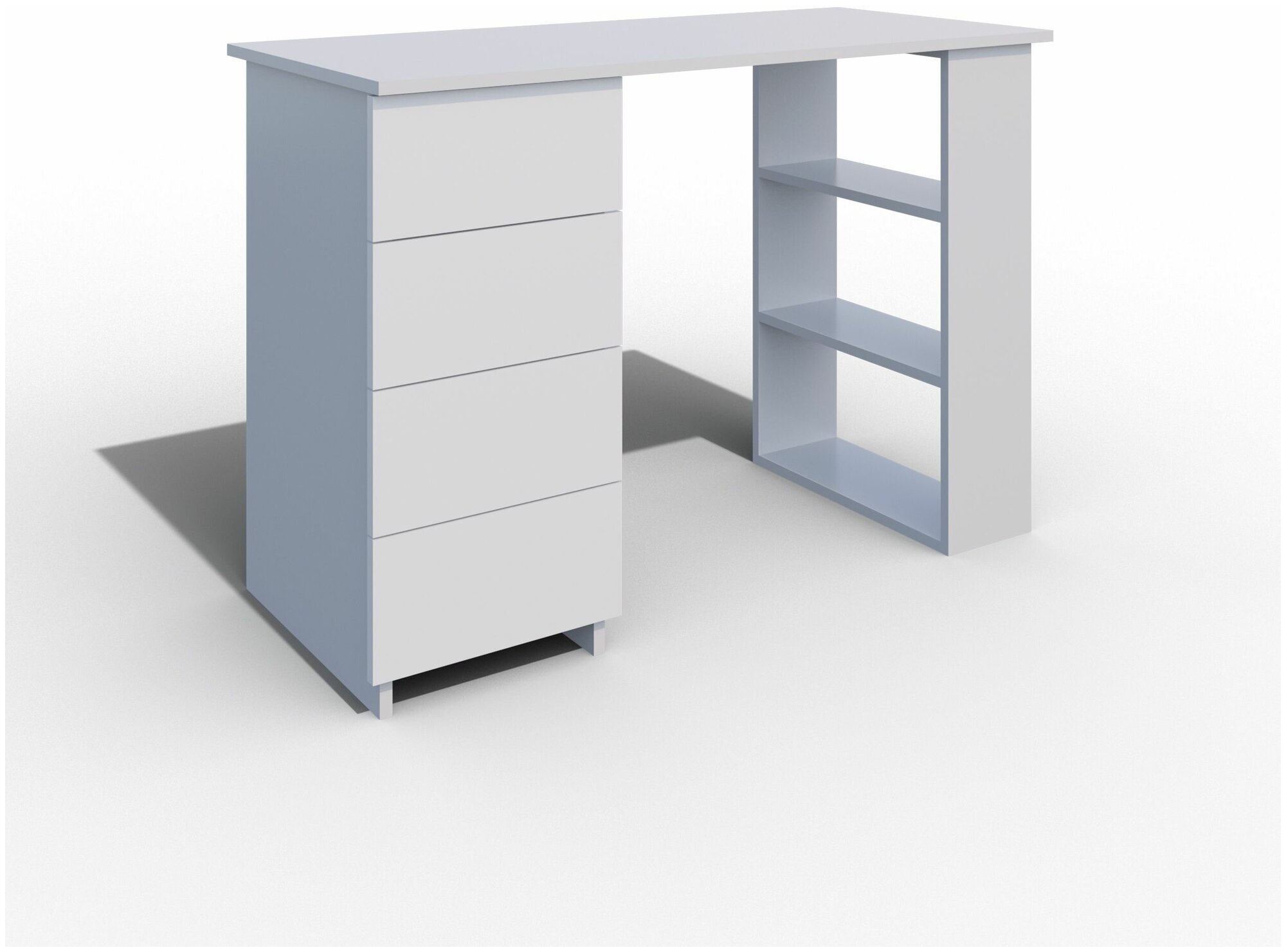 Стол письменный Бруно белый/белый