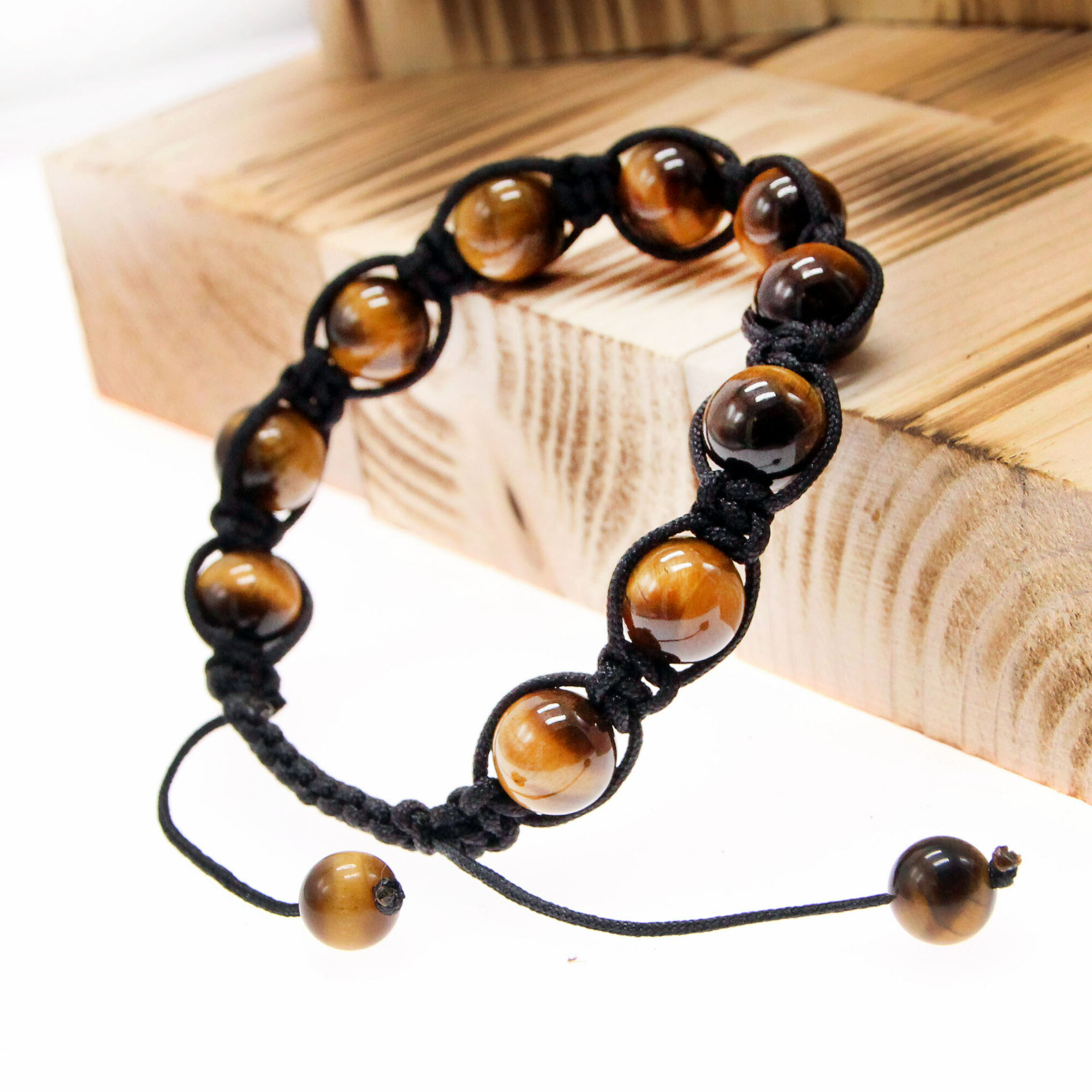 Плетеный браслет Solid-belts, тигровый глаз