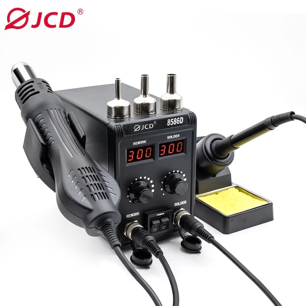 JCD 8586D Паяльная станция 2 в 1, EU Plug