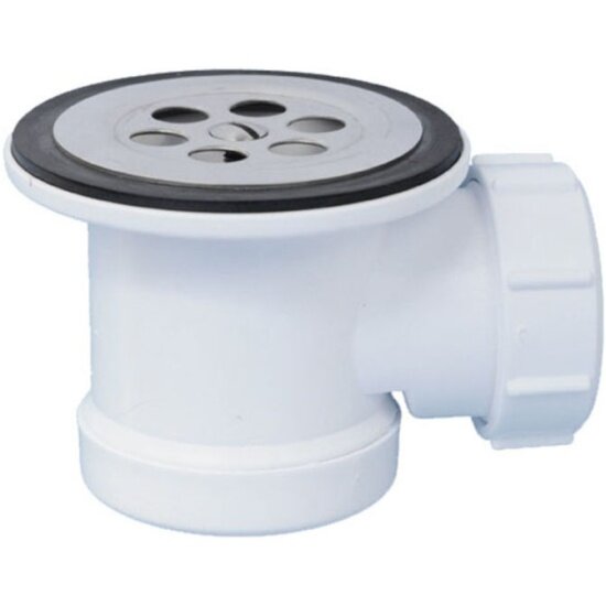 Сифон бутылочный Mcalpine MRBT70-40 нерж. решетка 70 мм c пробкой, выход компрес. 40 мм