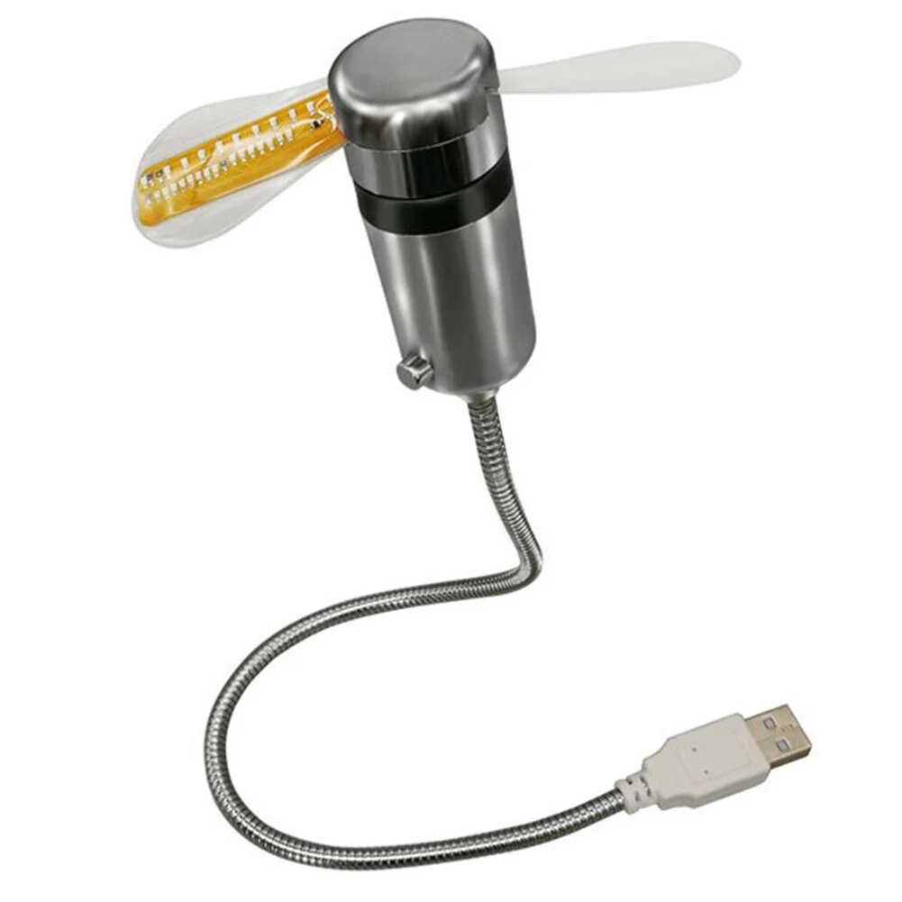 Металлический USB-вентилятор с часами ALLOYSEED Time Temperature Fan