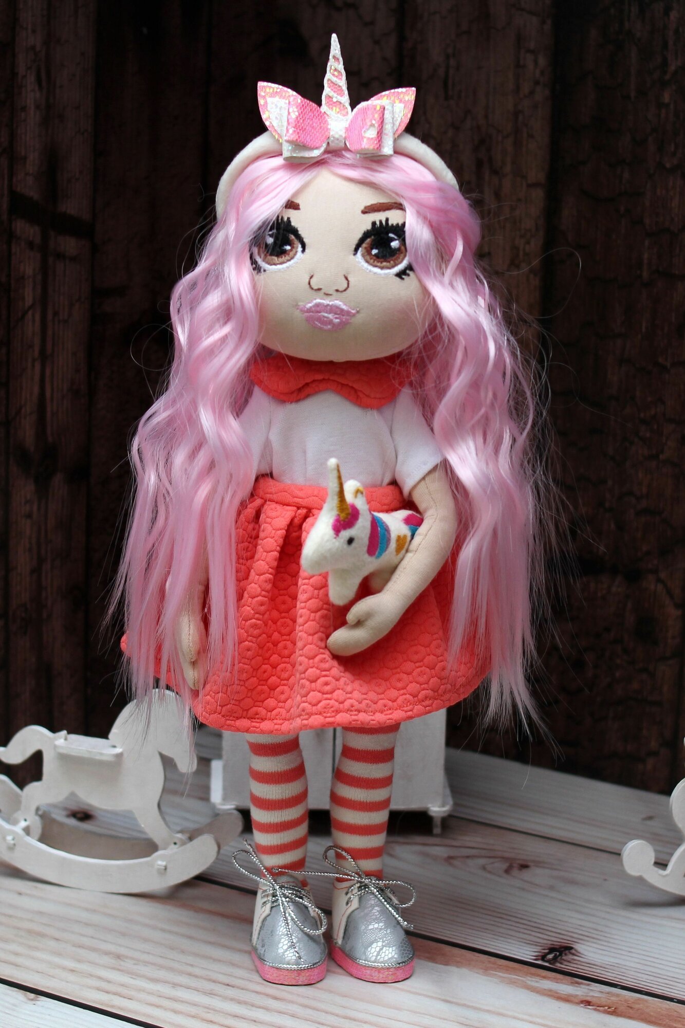 Интерьерная кукла ручной работы Единорог