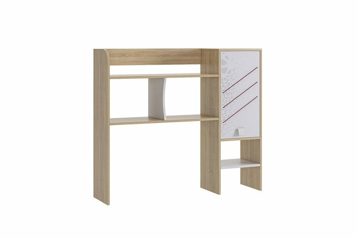 Надстройка 1200 прямая «Энерджи», дуб сонома/белый (1198х304х1050)