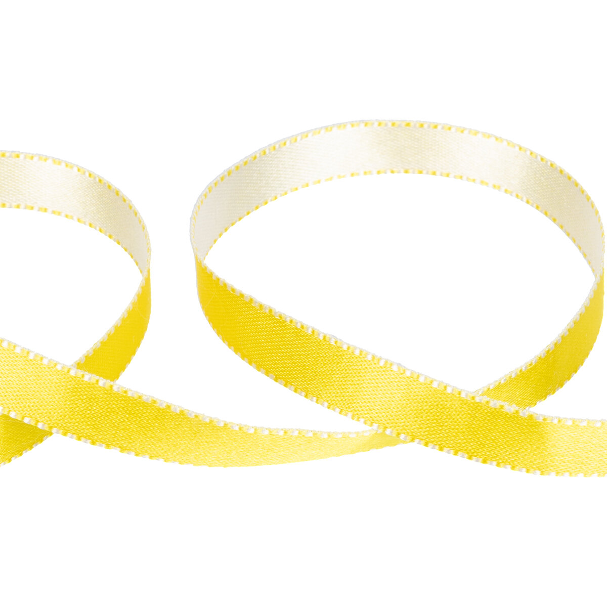 Лента атласная 10 мм "Gamma" ALD-10 двухстор. 22.8 м №051 яр. желтый/белый