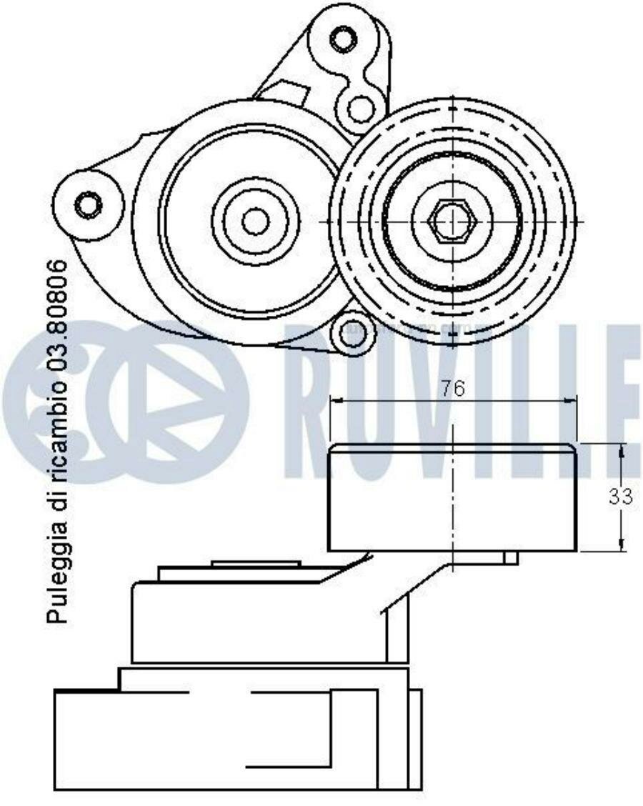 RUVILLE 541501 Натяжитель поликлинового ремня HONDA: CR-V II-III