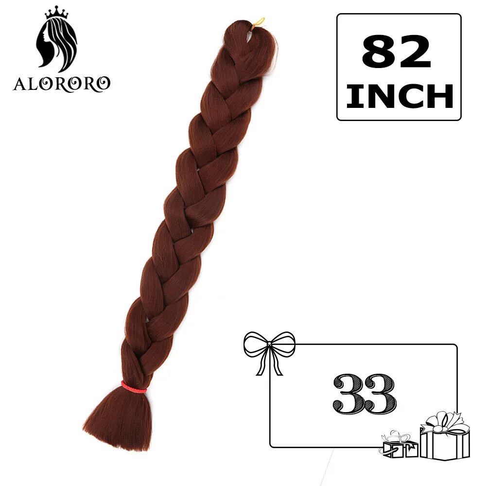 Alororo синтетические jumbo косички красные 82 дюйма 82inch-33