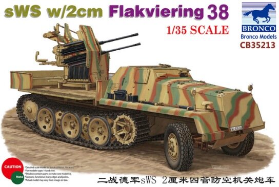 CB35213 Bronco Models Германская ЗСУ sWS w/2cm Flakviering 38 1/35