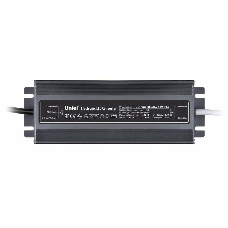 Блок питания (AC-DC) 12V 60W UL-00007575 UET-VAF-060A67 герм IP67 металл