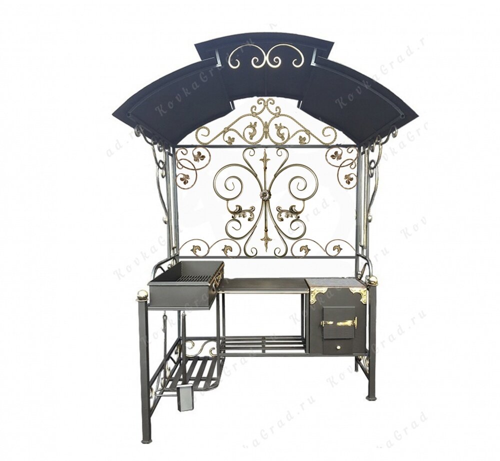 Мангал с крышей кованый «Цезарь»