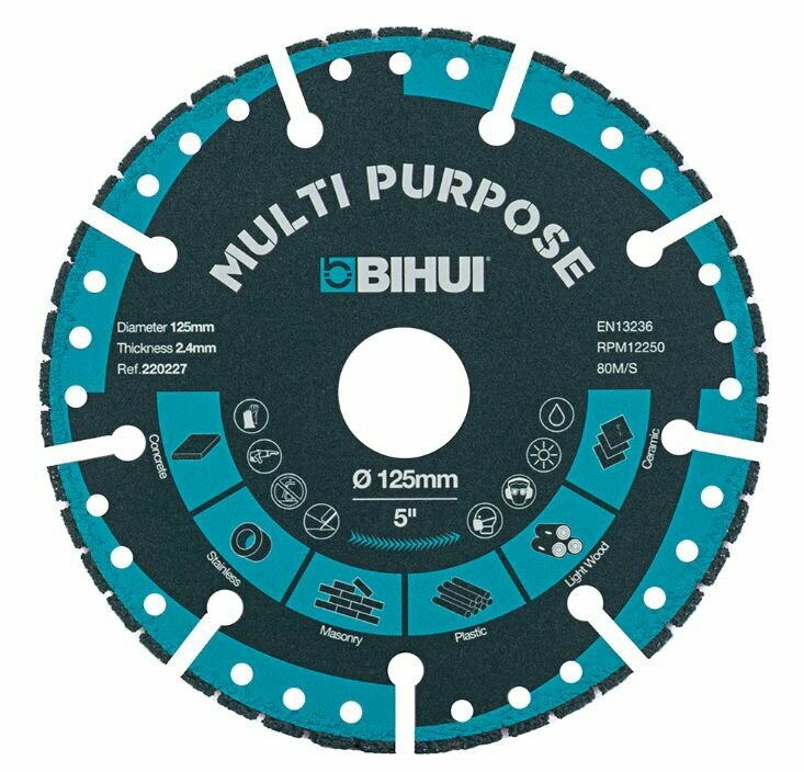 Алмазный диск универсальный BIHUI DSBS125, 125х2,4х22,2 мм