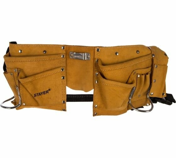 Кожаный пояс для инструментов MASTER, 10 карманов, 2 скобы STAYER 38510