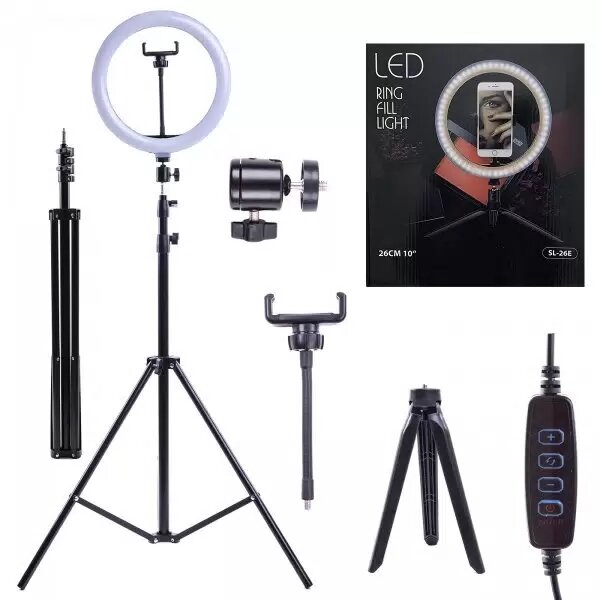 Кольцевая лампа Ring Fill Light SL-26Е, 26 см, Black