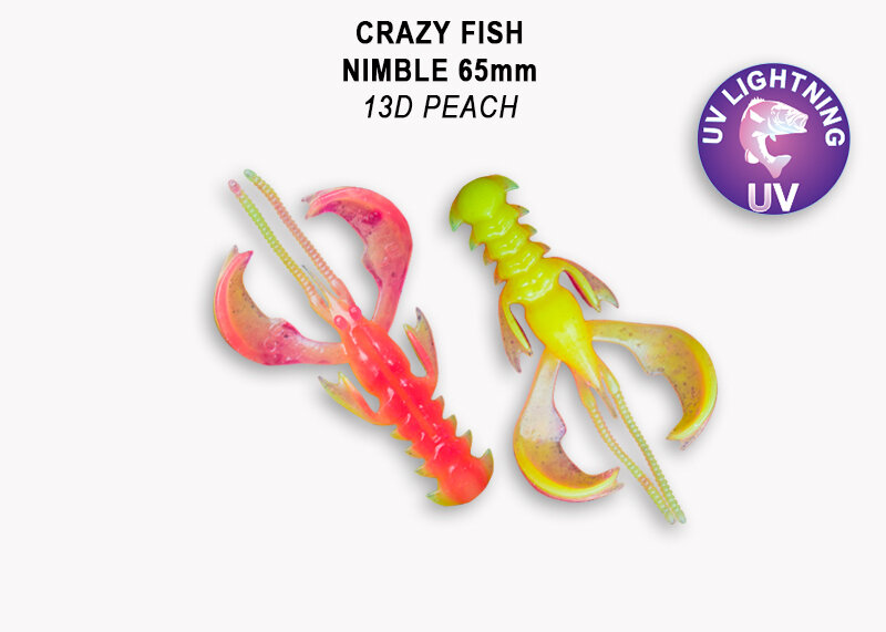 Силиконовые приманки Crazy Fish Nimble 2.5" 44-65-13d-6 кальмар
