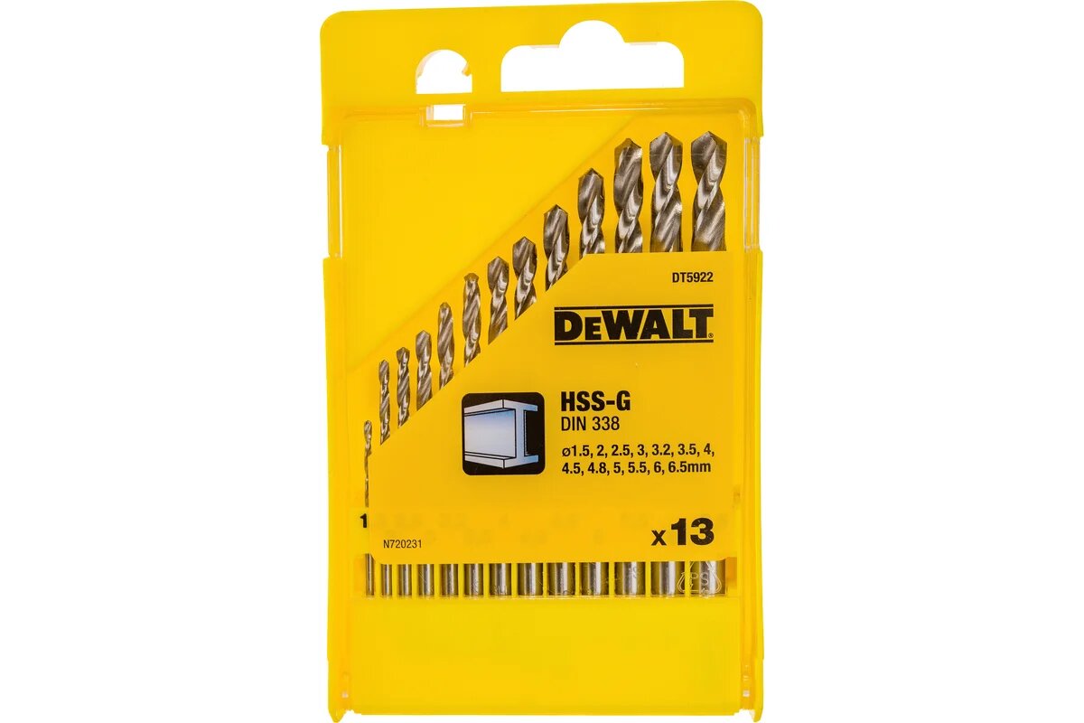 Dewalt Набор сверл по металлу 13 шт. D 1,5-6,5 мм 5922ХМ
