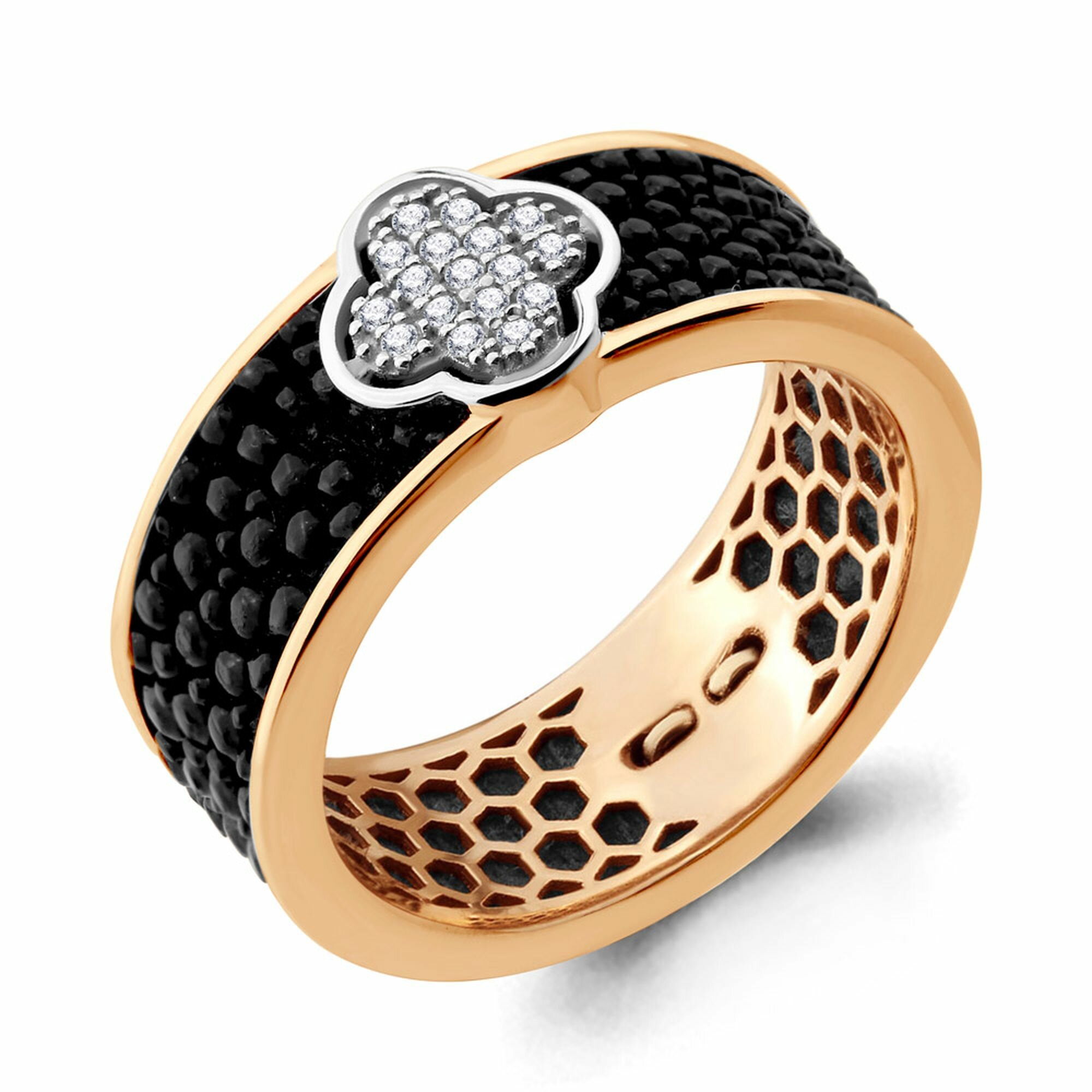 Кольцо, красное золото, 585 проба, бриллиант