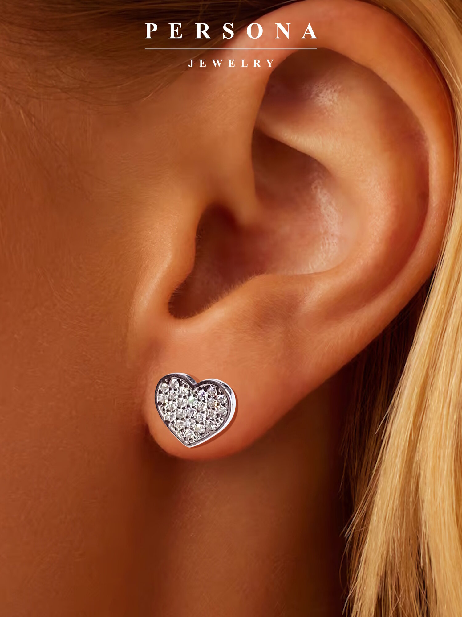 Серьги пусеты, серебро, 925 проба, родирование, фианит