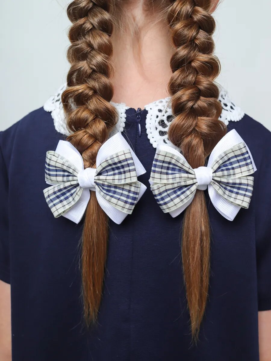 Школьные бантики для волос на резинке