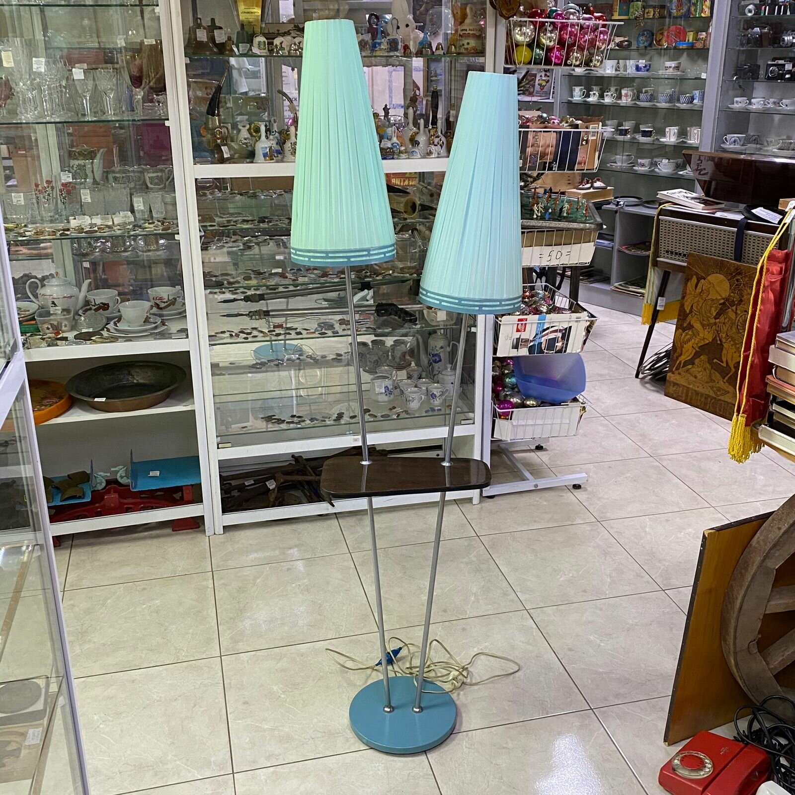 Светильник напольный Торшер Дуэт СССР клеймо высота 153см Рабочий!