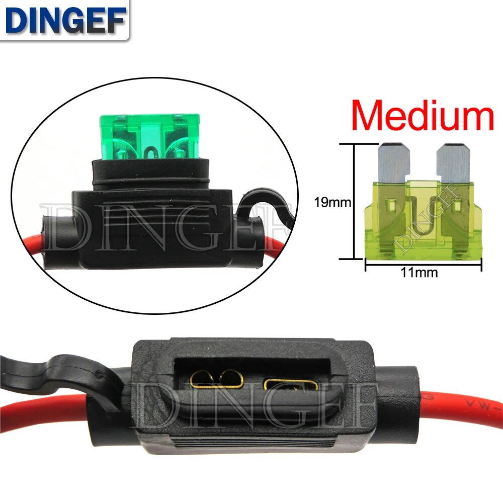 Держатель предохранителей DINGEF, 40A, 18AWG, Medium