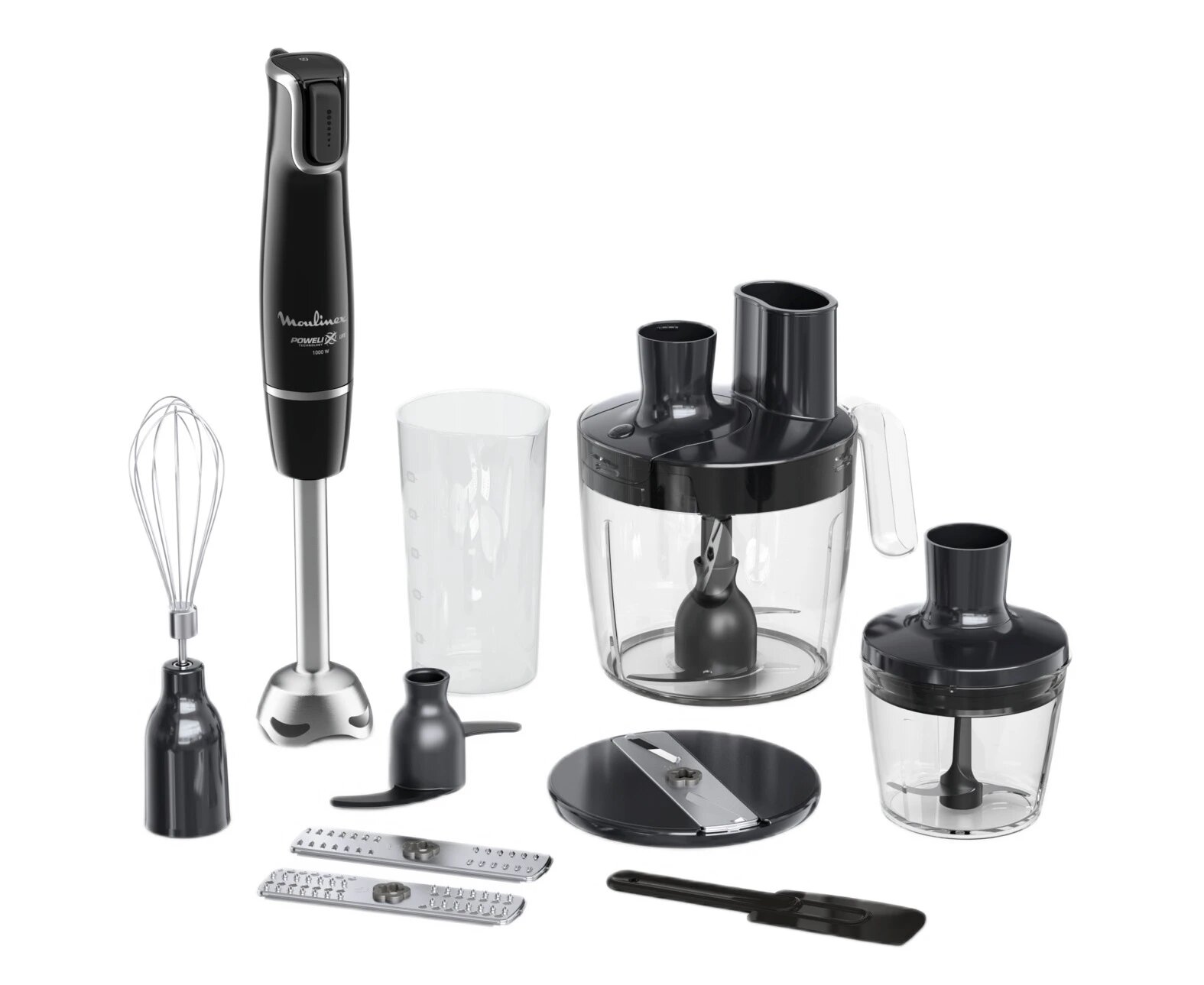 Блендер Moulinex Infinyforce DD94G8F0, погружной, плавная регулировка, защита от перегрева, черный