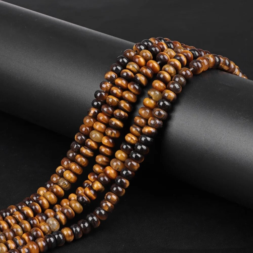 Бусины Rainagem красный агат тигровый глаз 4*6 мм 4x6mm 40-45pcs, NO.18 Tiger Eye