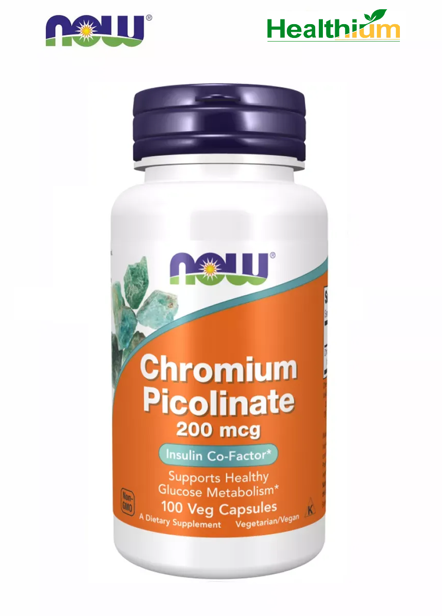 NOW Chromium Picolinate 200мкг 100 капсул Нау хрома Пиколинат хрома, для похудения, для обмена веществ