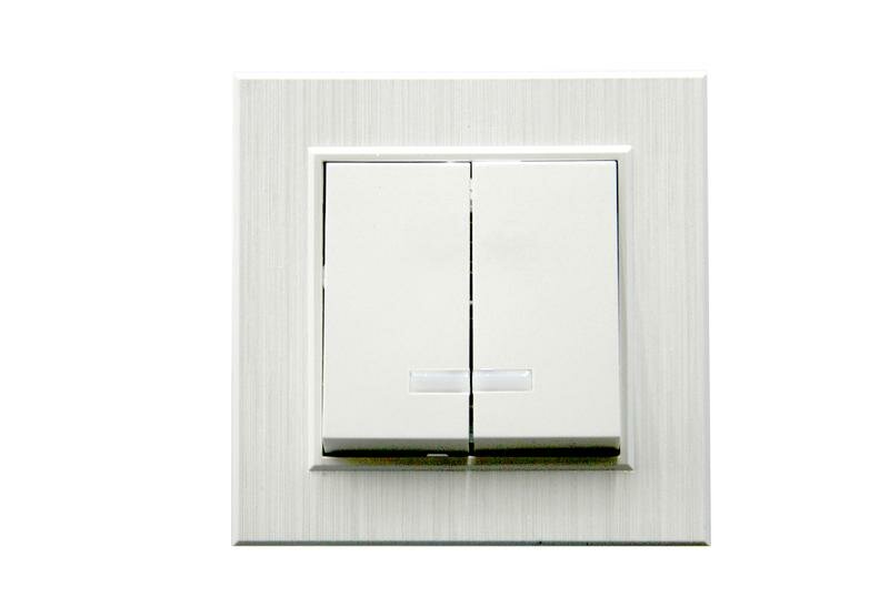 Выключатель 2-клав. с подсветкой Karea LINE STAR жемчуж. Makel 86100023