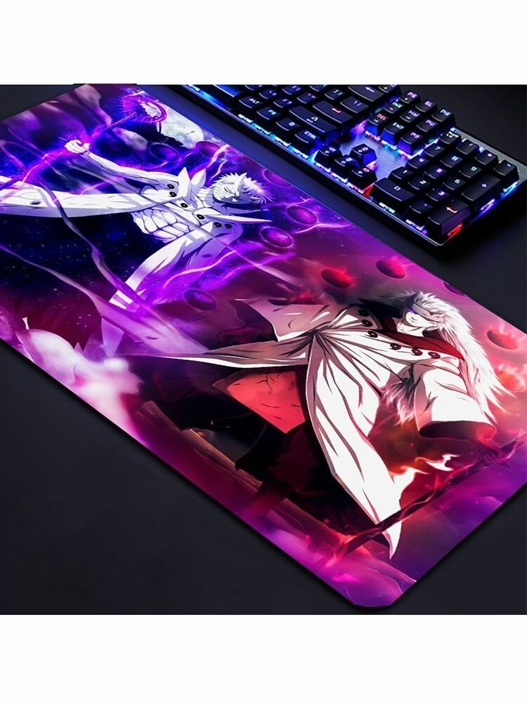 Коврик для мыши "Наруто", нескользящий, прошитые края, для игрового компьютера