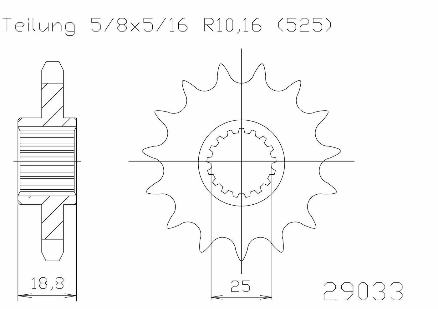 Передняя звезда Esjot 50-29033-19S (аналог JTF405.19)