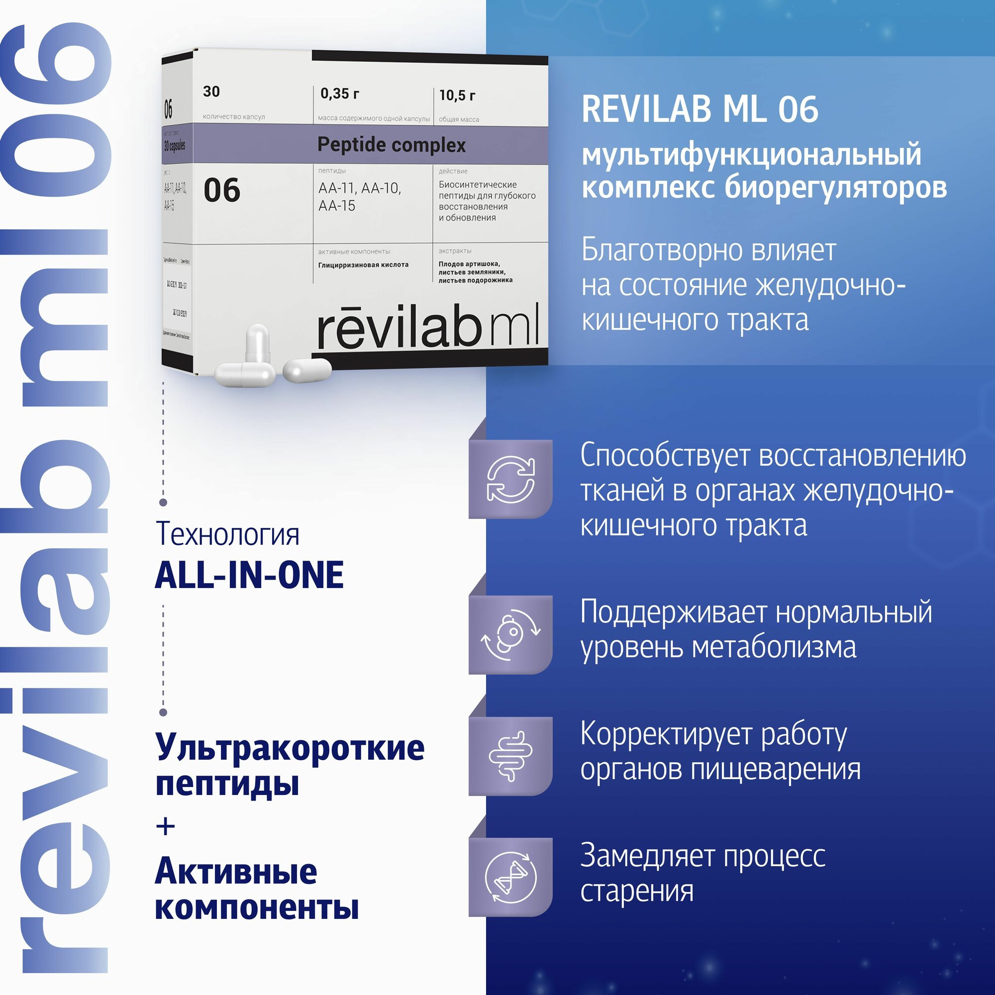 Revilab ML-06 - пептидный комплекс для желудочно-кишечного тракта — фото 1