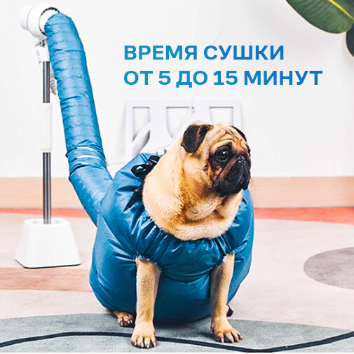 Сушилка для собак, Подходит для веса 5-12.5 кг, Куртка для сушки собак под фен
