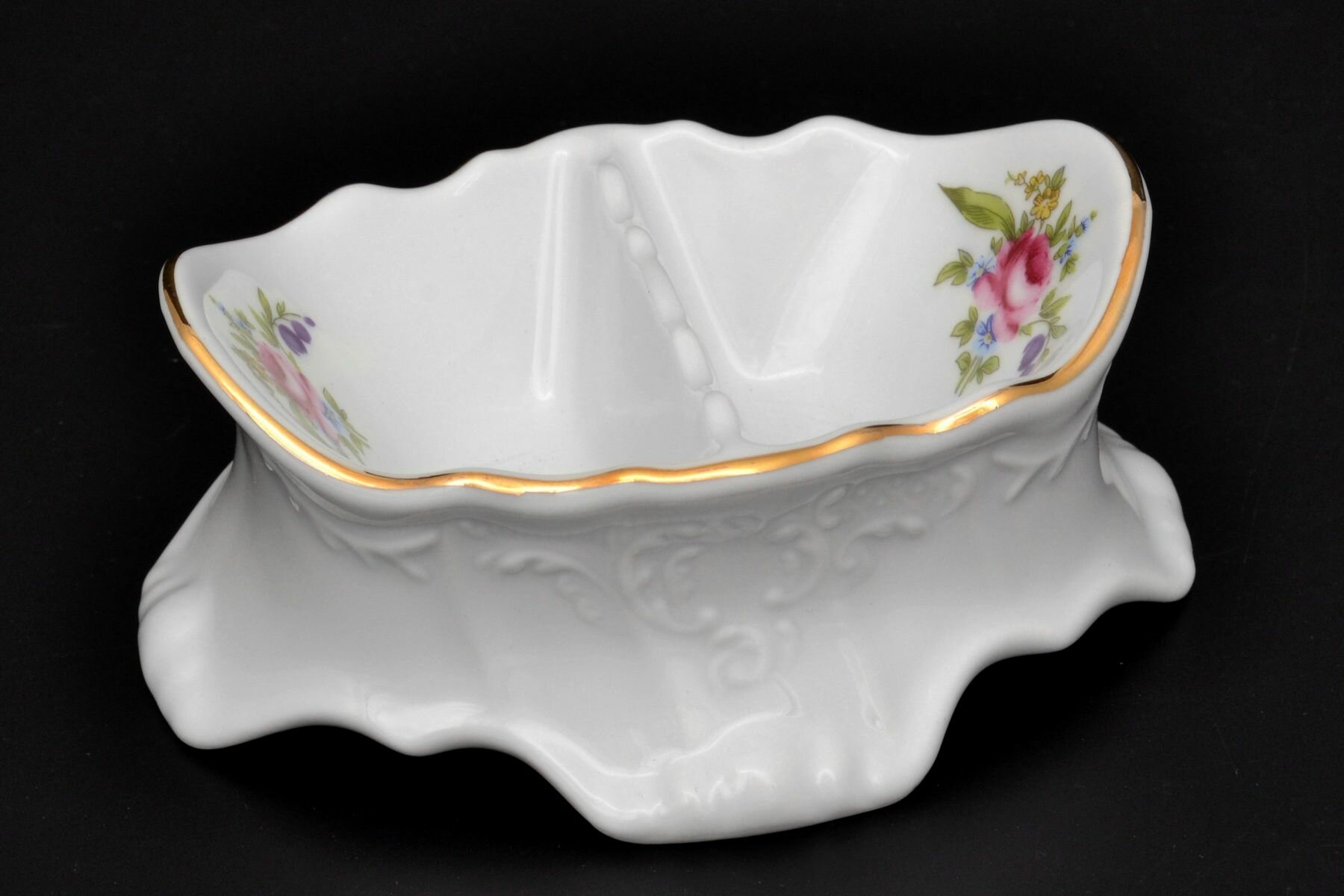 Солонка/перечница 2-х секционная 11 см, 1 шт, "Bernadotte" Полевой цветок (Мейсенский букет) 1 шт. Чехия