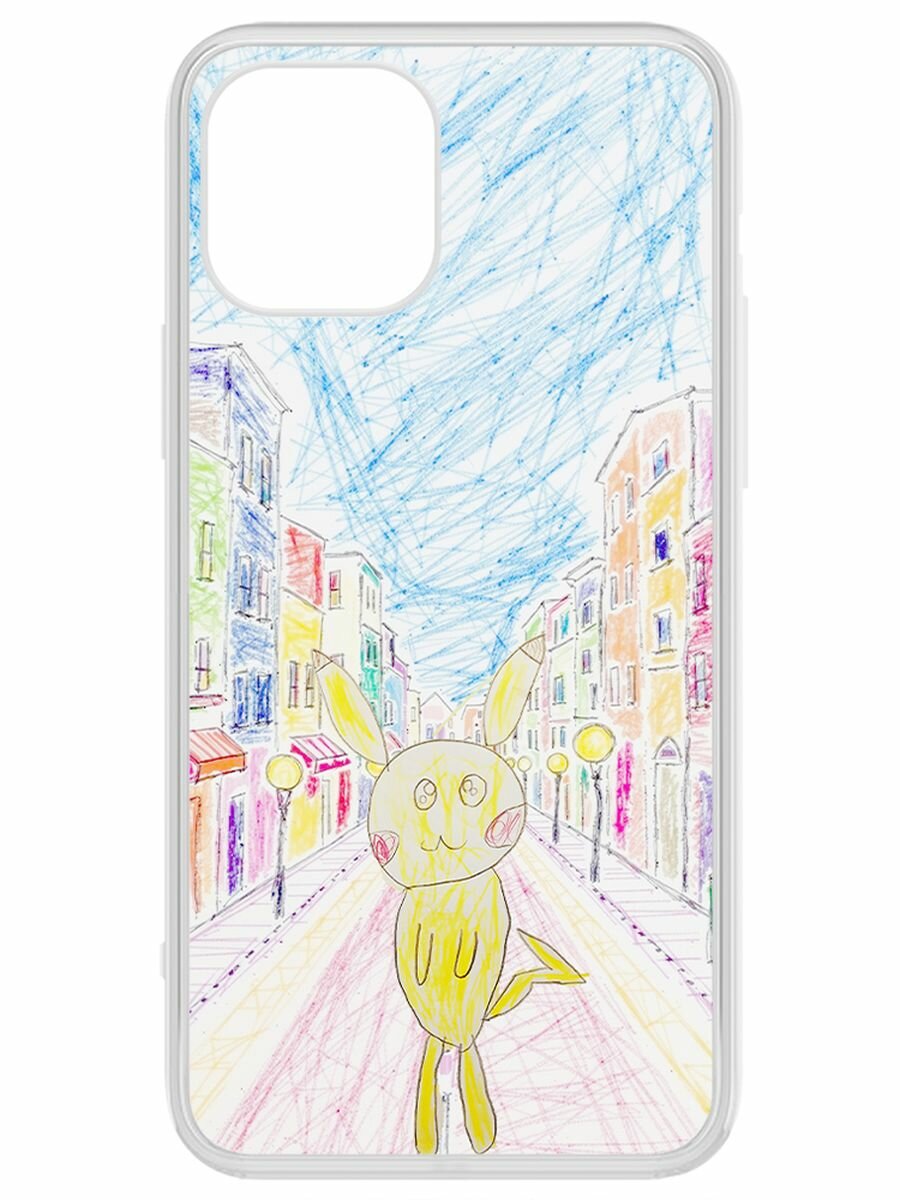 Чехол-накладка Krutoff Clear Case Покемон для iPhone 12 Pro, прозрачный, силикон