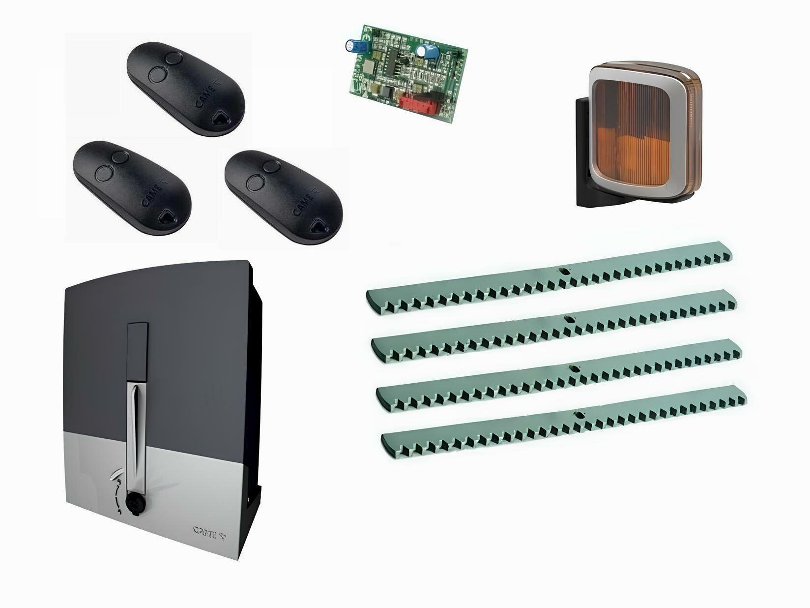 Автоматика для откатных ворот BXL04AGS KIT4-LA-Т3, комплект: привод, радиоприемник, 3 пульта, лампа, 4 рейки