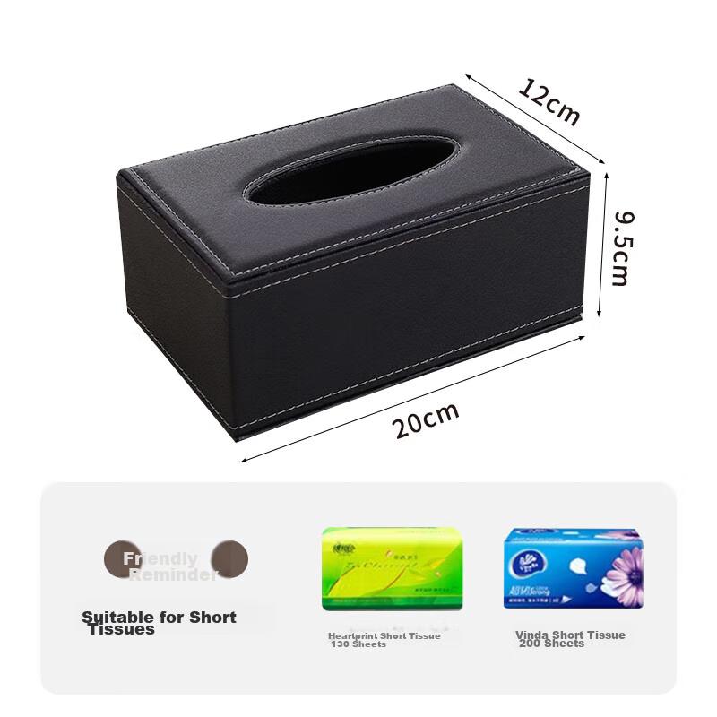 Baicaoyuan Tissue Box, Living Room Desktop Tissue Holder, Office Business Hotel Napkin Box, Dining Table Leather Storage Box