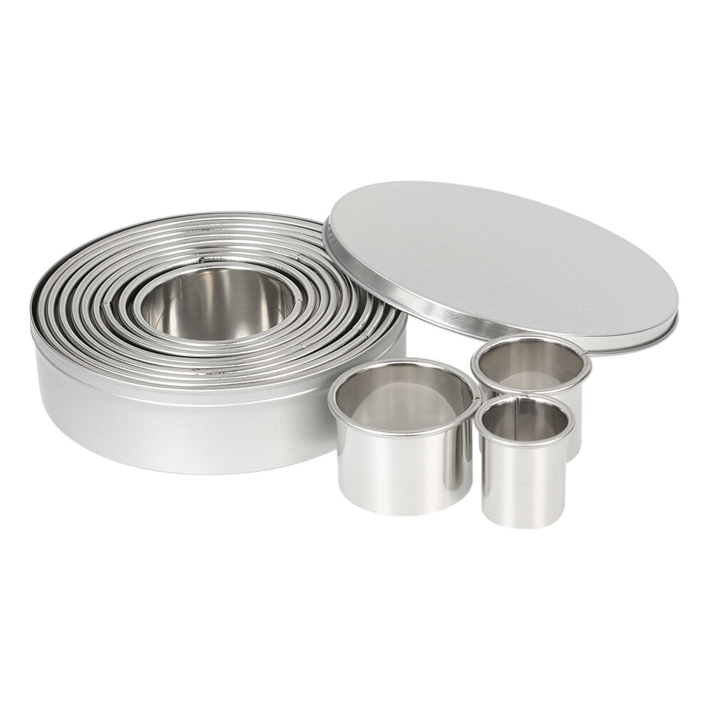 12 шт./компл, многофункциональная круглая формочка для печенья из нержавеющей стали, DIY формы для украшения торта из помадки, формочки для фруктового шоколада с коробкой для хранения