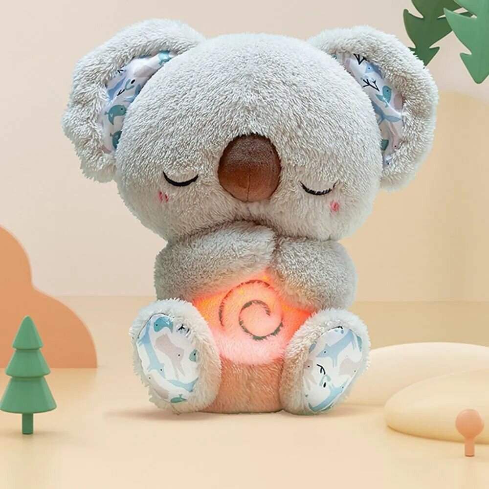 Плюшевая игрушка коала с подсветкой, успокаивающая кукла для малышей, 30 см