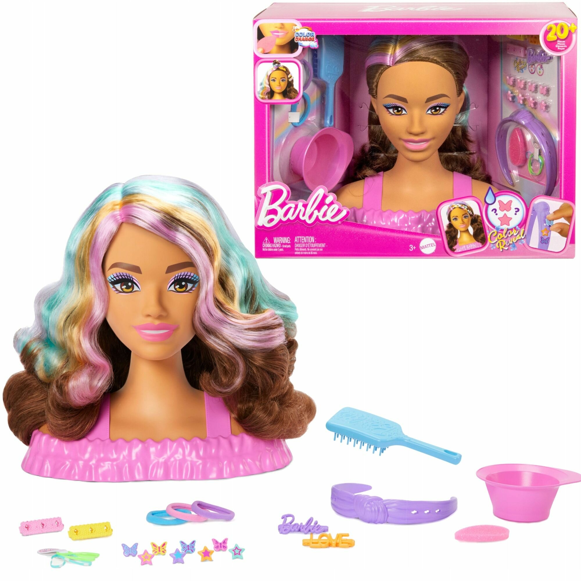 Кукла Barbie Mattel Styling - Кукла с темно-каштановыми волосами + более 20 аксессуаров для укладки - Барби JFG82